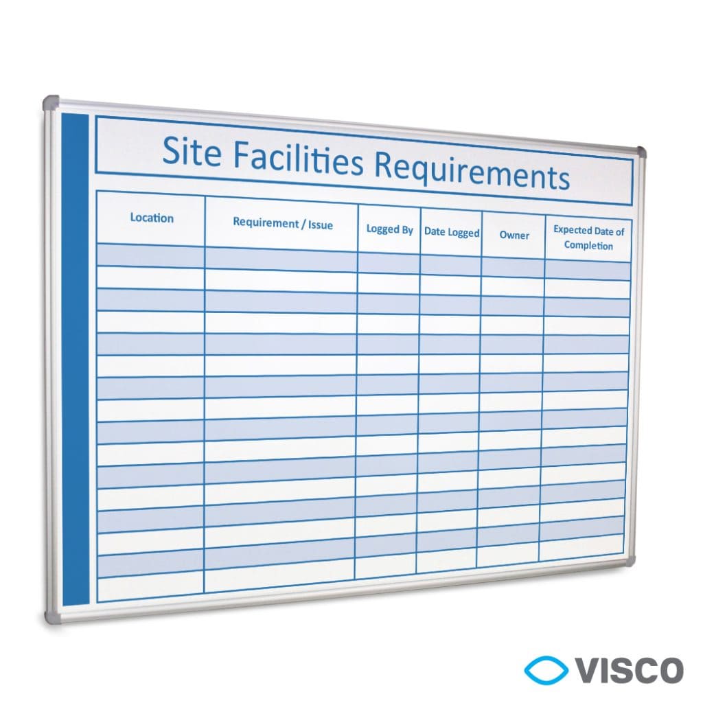 Site Facilities Whiteboard - Visco